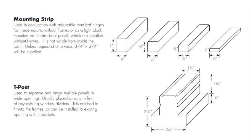 Mounting Frame Styles | Shutter Frames | Riverwood Shutters